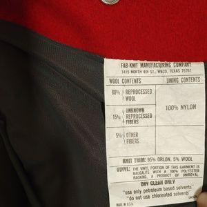 FAB-KNIT | Jackets & Coats | Vintage Wool Vinyl Letterman Jacket Wos M ...